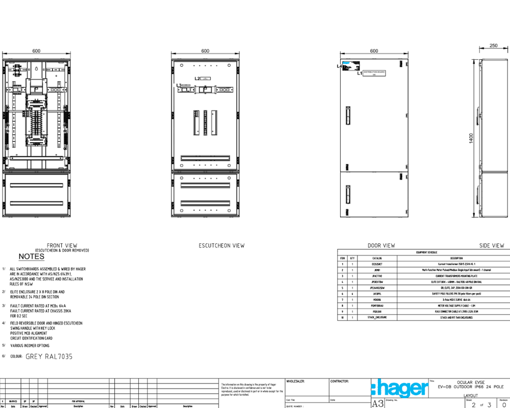 Indoor EV-DB | IP66 24 Pole | 3 Phase Extension Box | Ocular