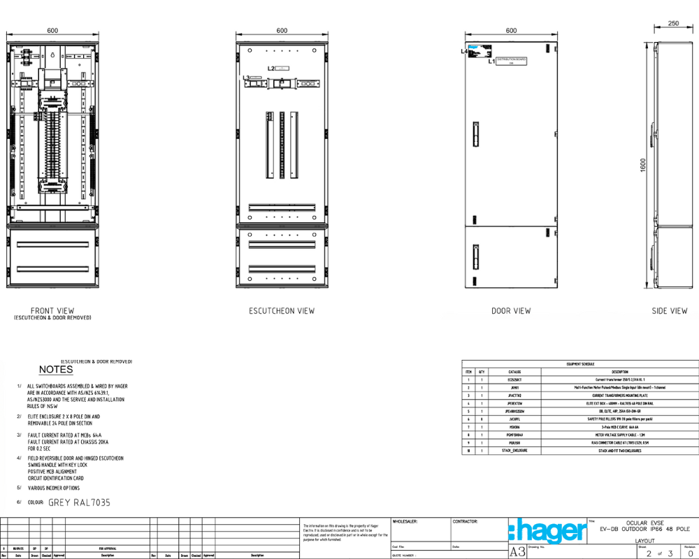 Indoor EV-DB | IP66 48 Pole | 3 Phase Extension Box | Ocular