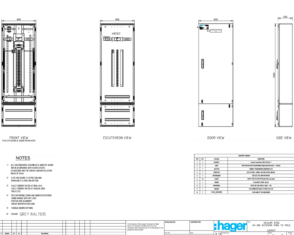 Indoor EV-DB | IP66 72 Pole Extension Box | Ocular Charging